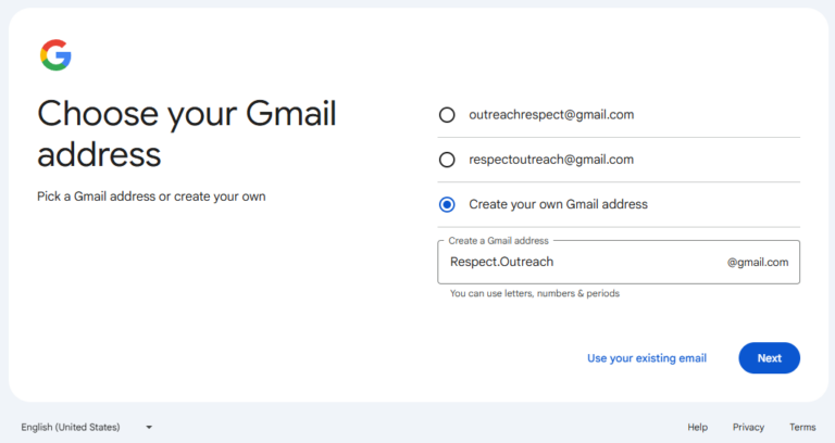 Setting Up Gmail – Respect Canada