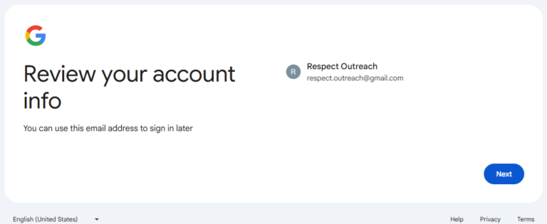 Setting Up Gmail – Respect Canada